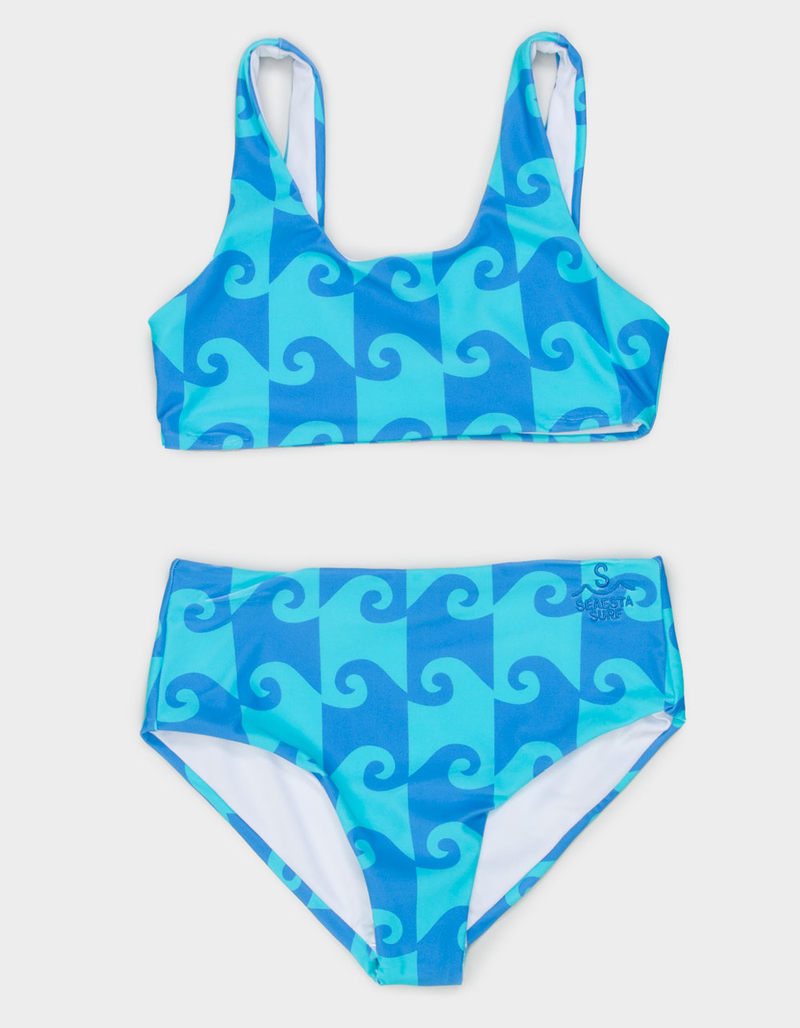 SEAESTA SURF Beach Break Girls Bralette Bikini Set - BLUE - 12 | Tillys