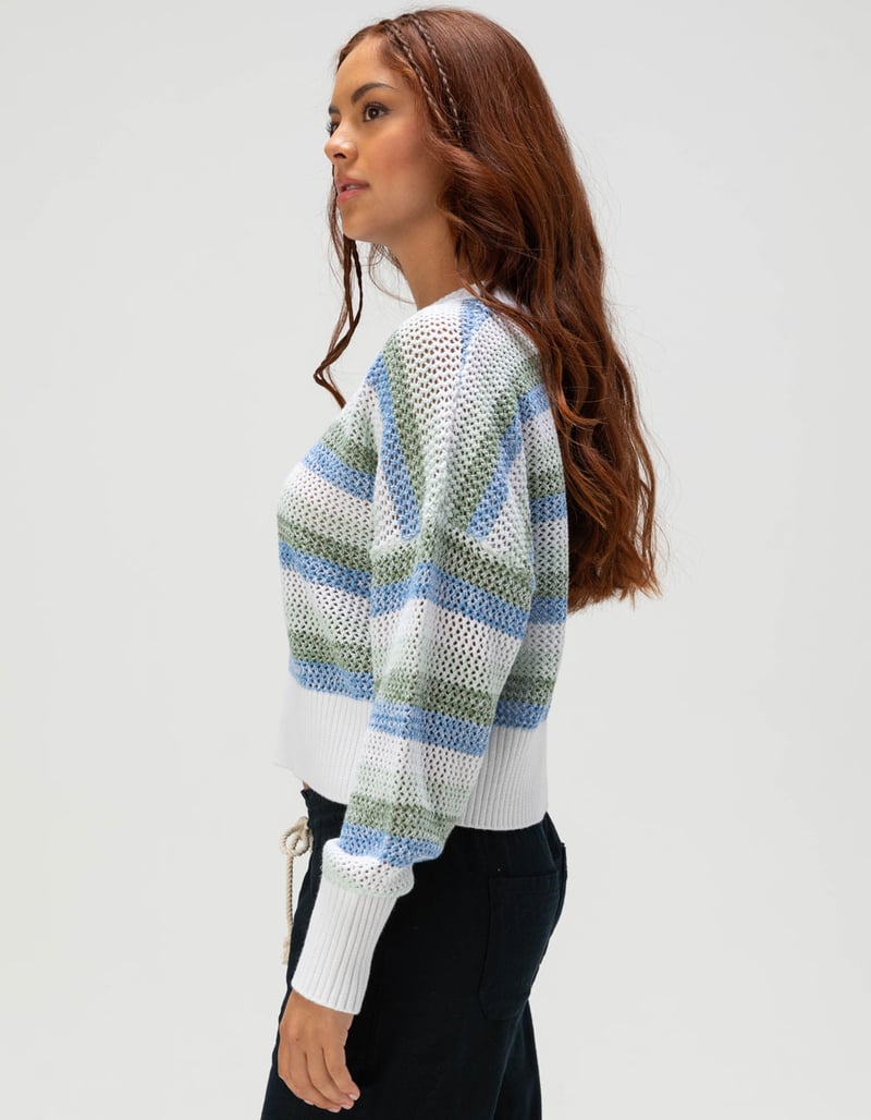 ROXY Frankie Womens Stripe Sweater - BLUE COMBO - XL | Tillys