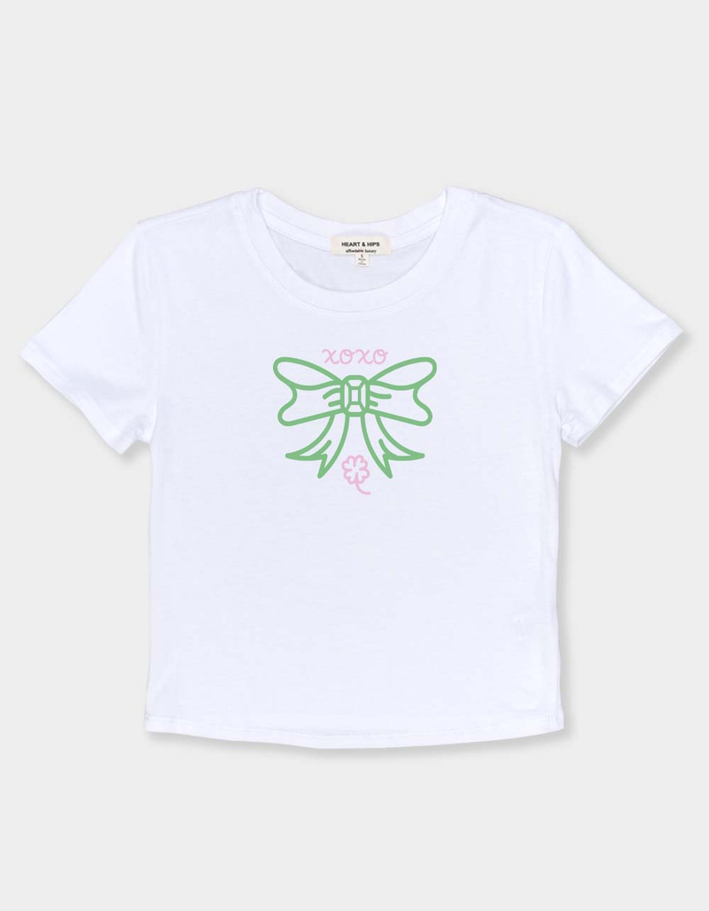 BOW Emerald XO Womens Baby Tee - WHITE - L | Tillys