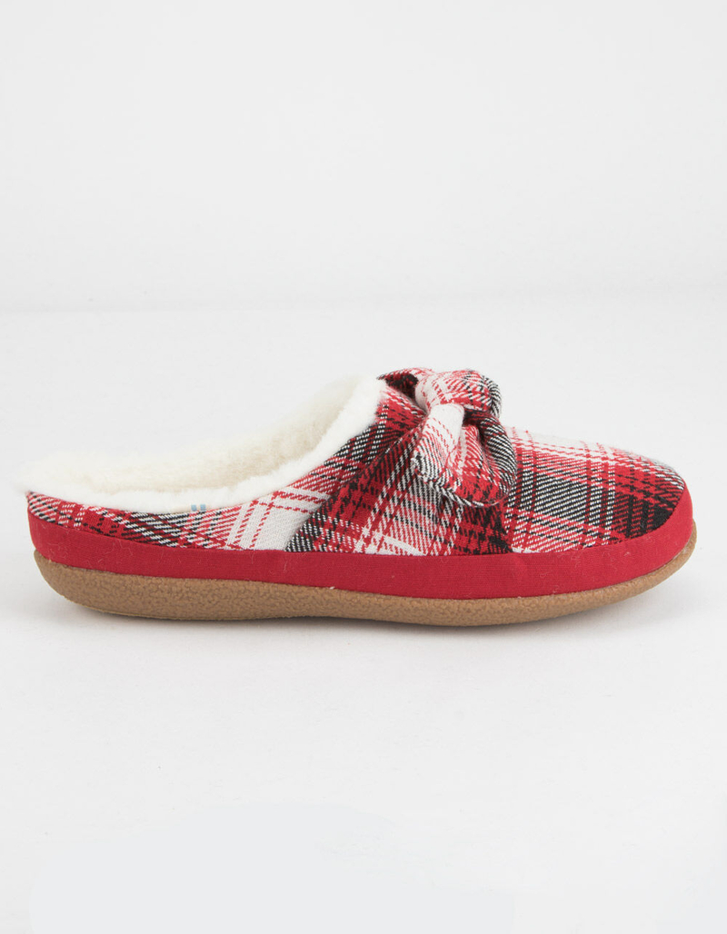 TOMS Plaid Bow Red Womens Mule Slippers - RED | Tillys