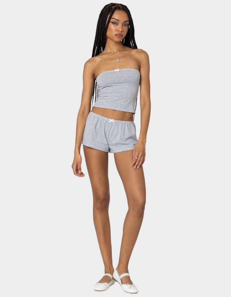 EDIKTED Astor Striped Shorts - GRAY | Tillys