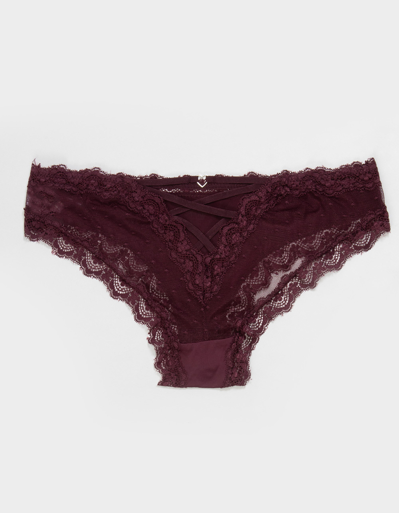 FULL TILT Polka Dot Lace Trim Bikini Panties - FIG | Tillys