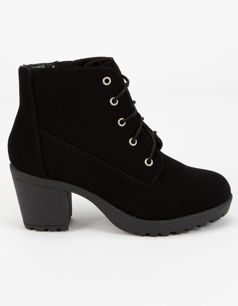 Soda Lace Up Black Girls Boot Black Tillys