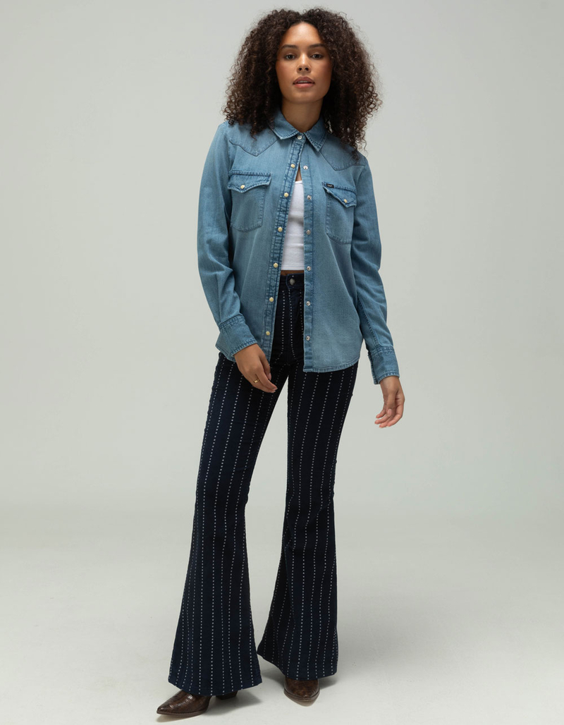 LEE Western Womens Denim Snap Shirt - DENIM | Tillys