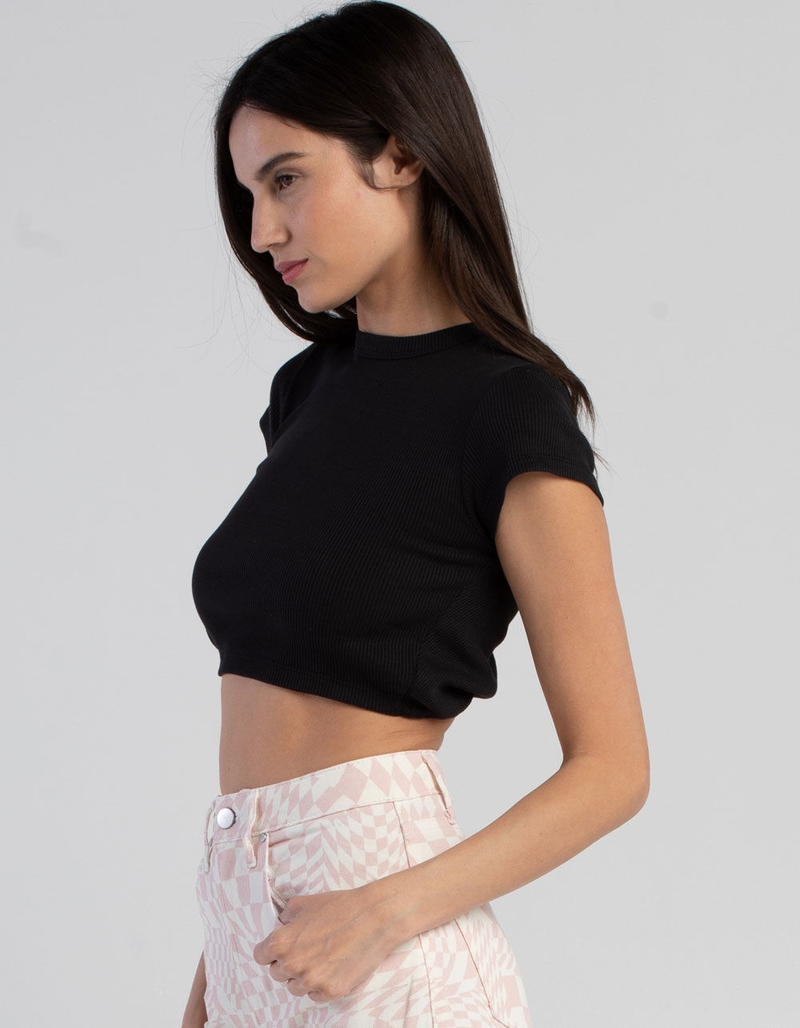 RSQ Womens Open Twist Back Tee - BLACK | Tillys