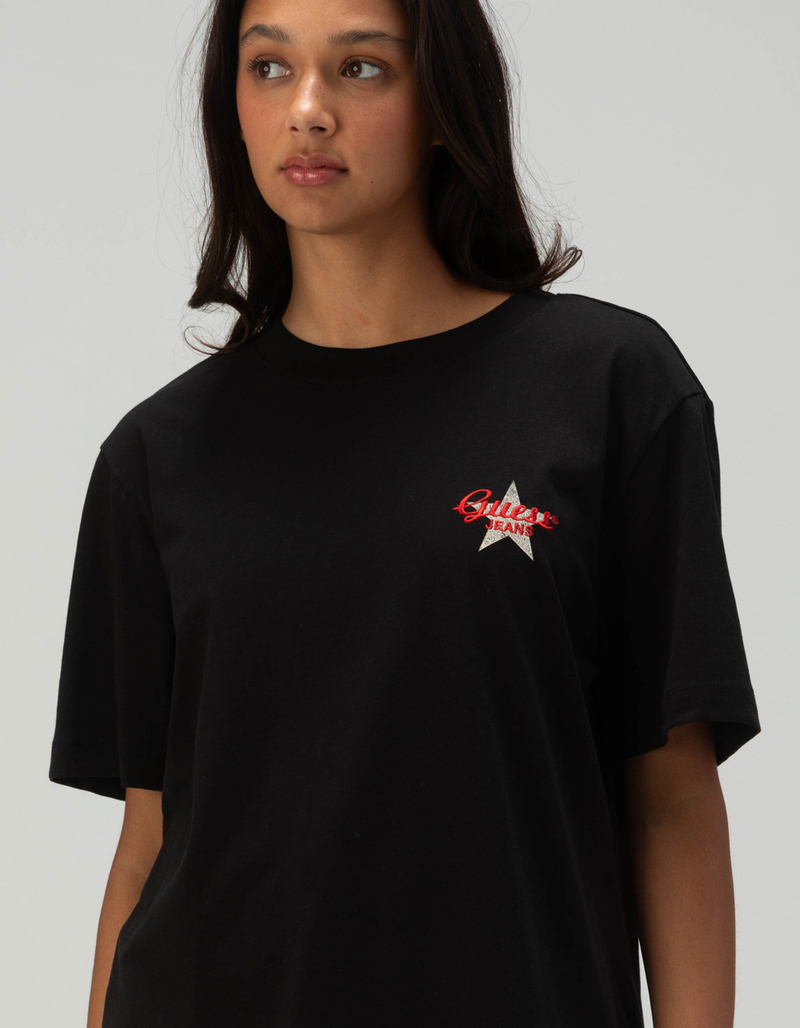 GUESS Star Logo Womens Oversized Tee - BLACK | Tillys