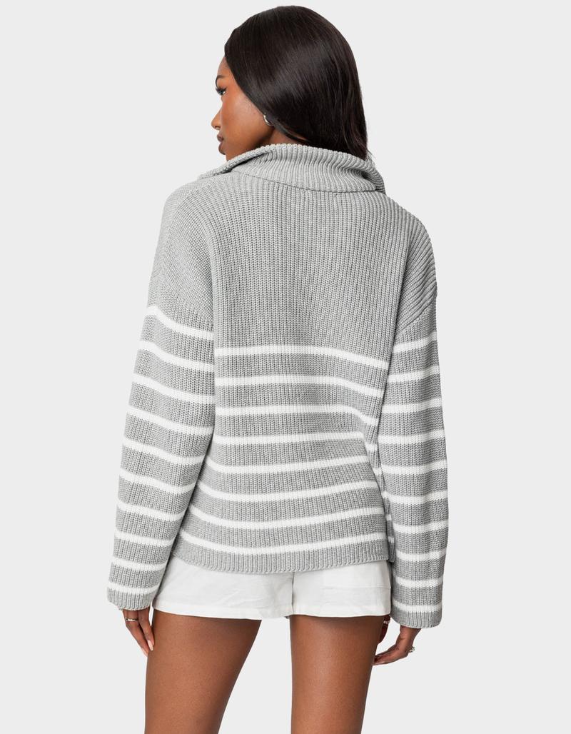 EDIKTED Oversized Quarter Zip Sweater - GRAY | Tillys