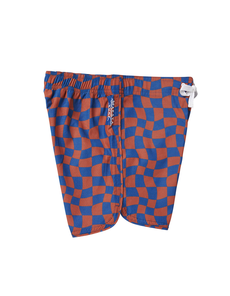SEAESTA SURF Wavy Checks Boys Boardshorts - NAVY COMBO | Tillys