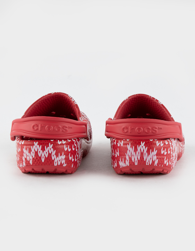 CROCS Classic Holiday Sweater Girls Clogs - RED COMBO | Tillys