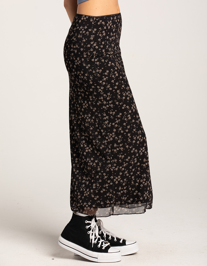 RSQ Womens Low Rise Mesh Maxi Skirt - BLK/KHAKI - S | Tillys