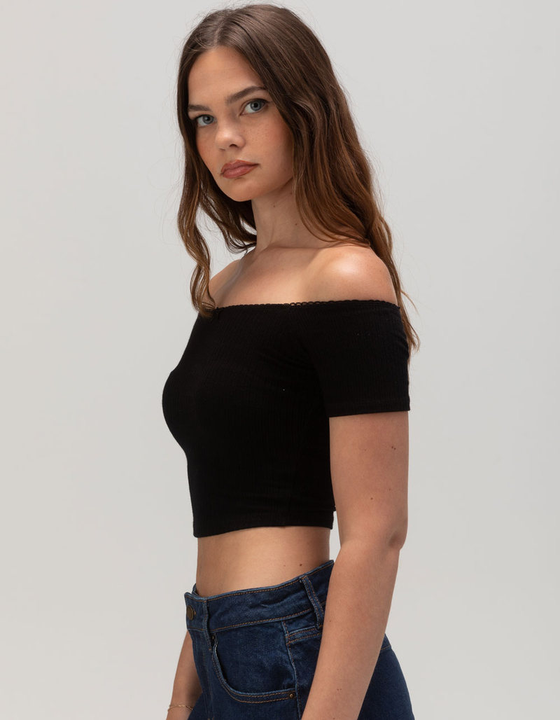 BOZZOLO Ballet Neck Womens Top - BLACK | Tillys