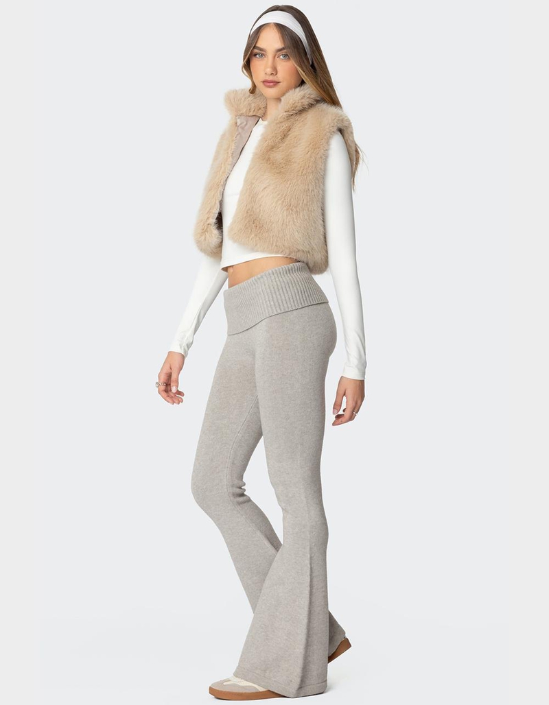 EDIKTED Cassandra Faux Fur Vest - BEIGE - XL | Tillys