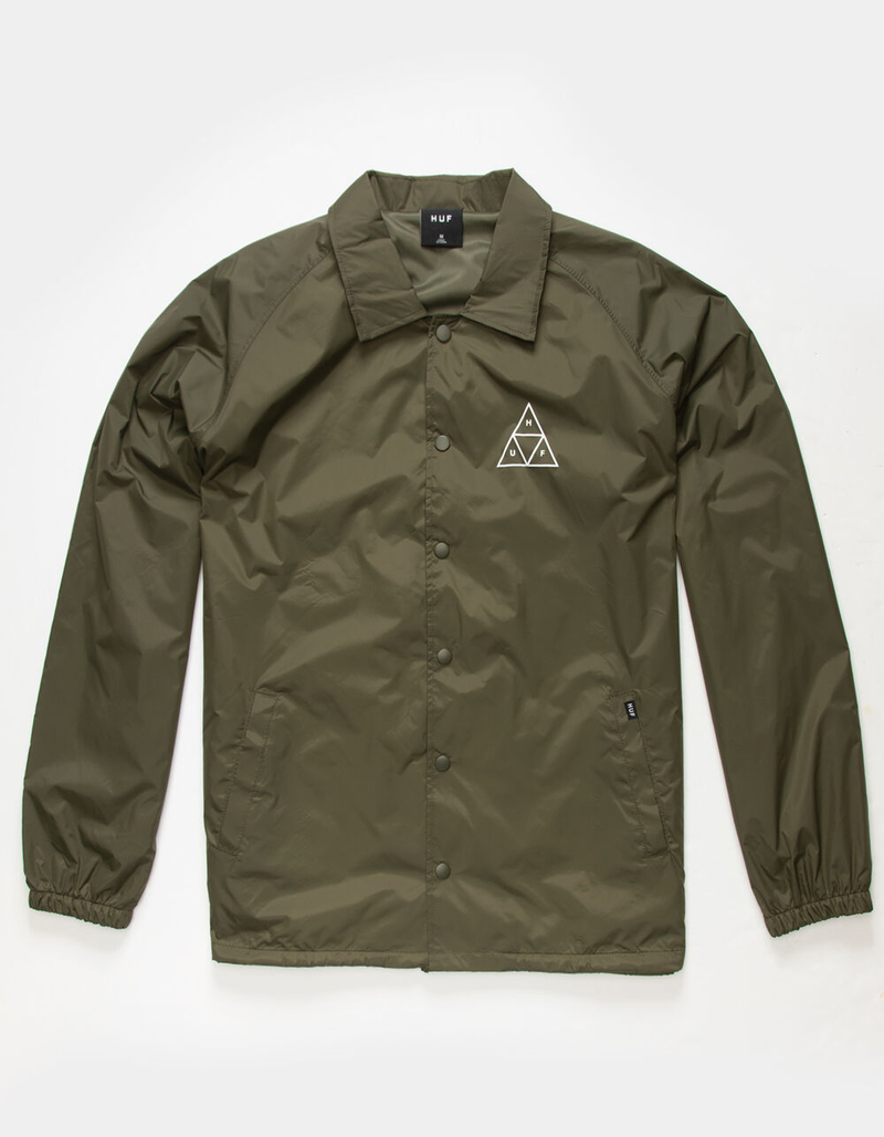 HUF Triple Triangle Olive Mens Coach Jacket - OLIVE - L | Tillys