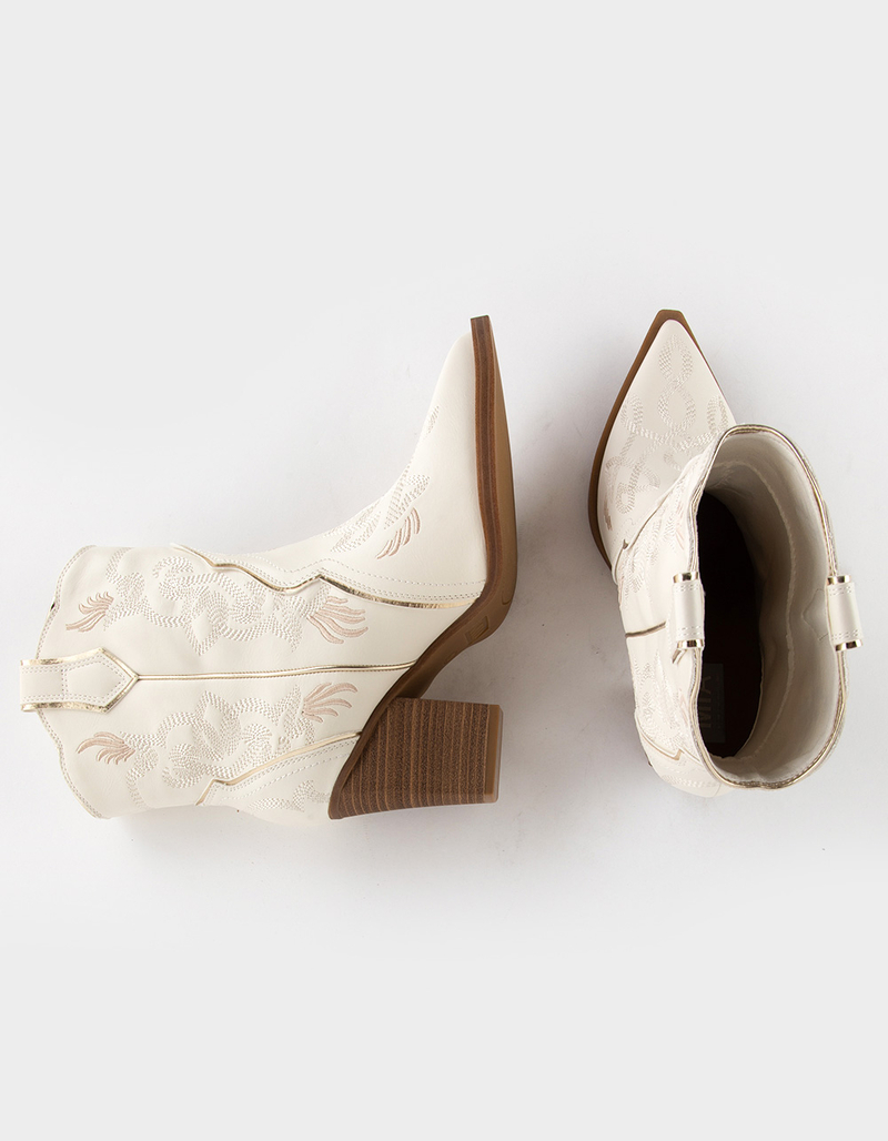 MIA Wendi Womens Western Short Boots - WHITE/GOLD | Tillys