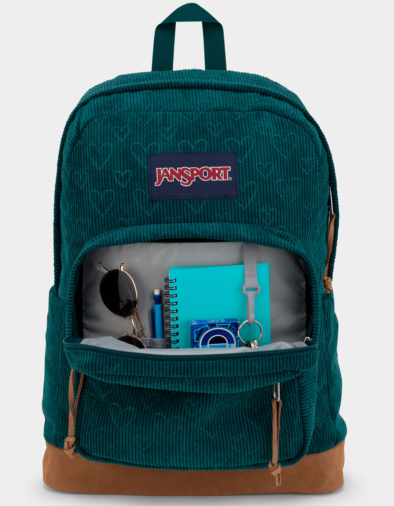 JANSPORT Right Pack Expressions Corduroy Backpack - EMBOSSED HEARTS ...