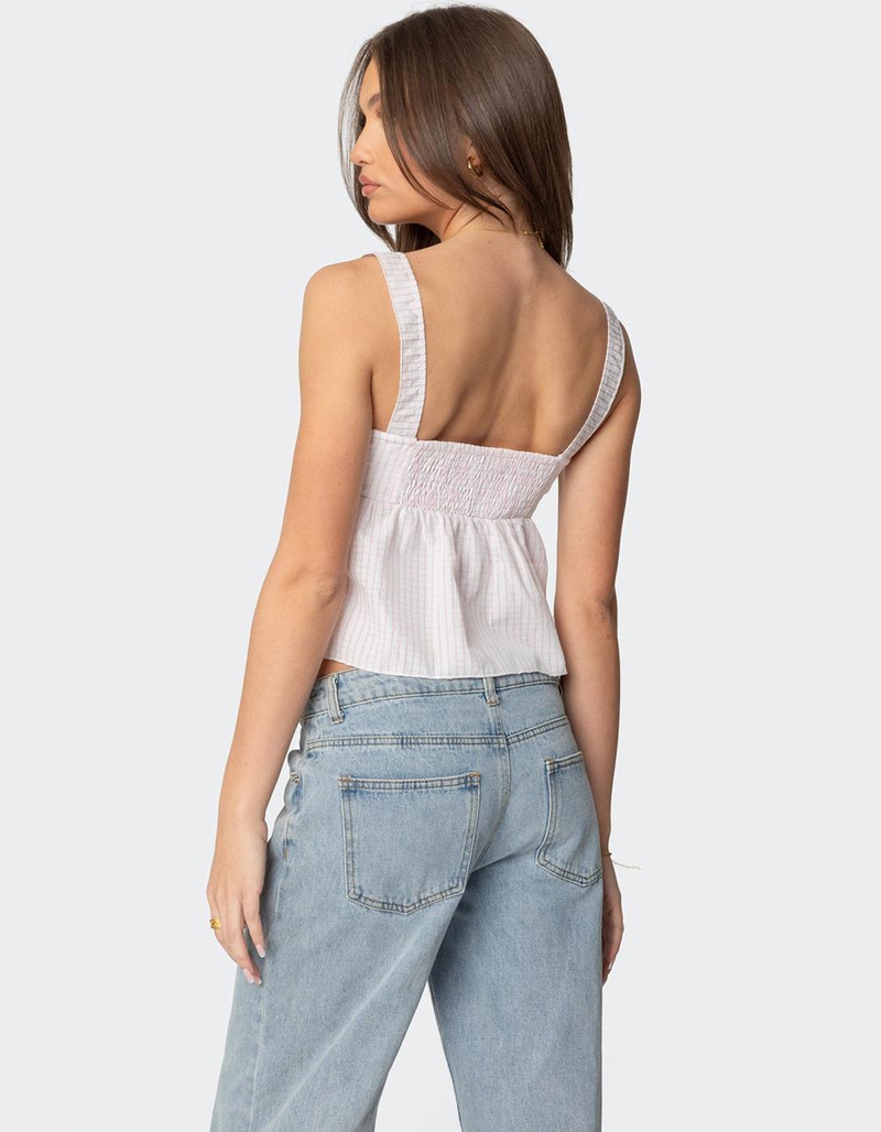 EDIKTED Linn Babydoll Gingham Top - LIGHT PINK | Tillys