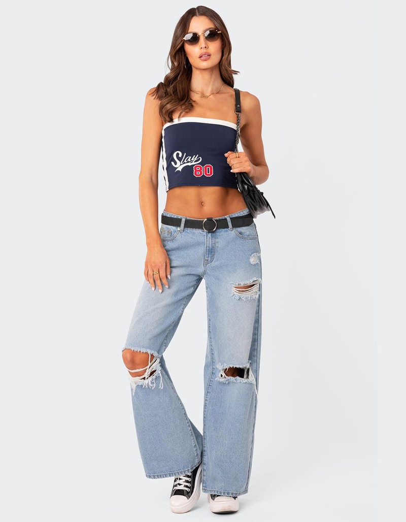 EDIKTED Slay Tube Top - NAVY - M | Tillys