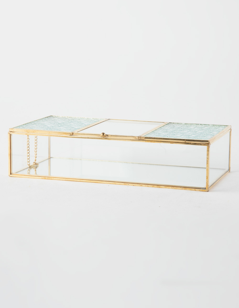 Textured Glass Storage Box - GOLD - ONE SIZE | Tillys