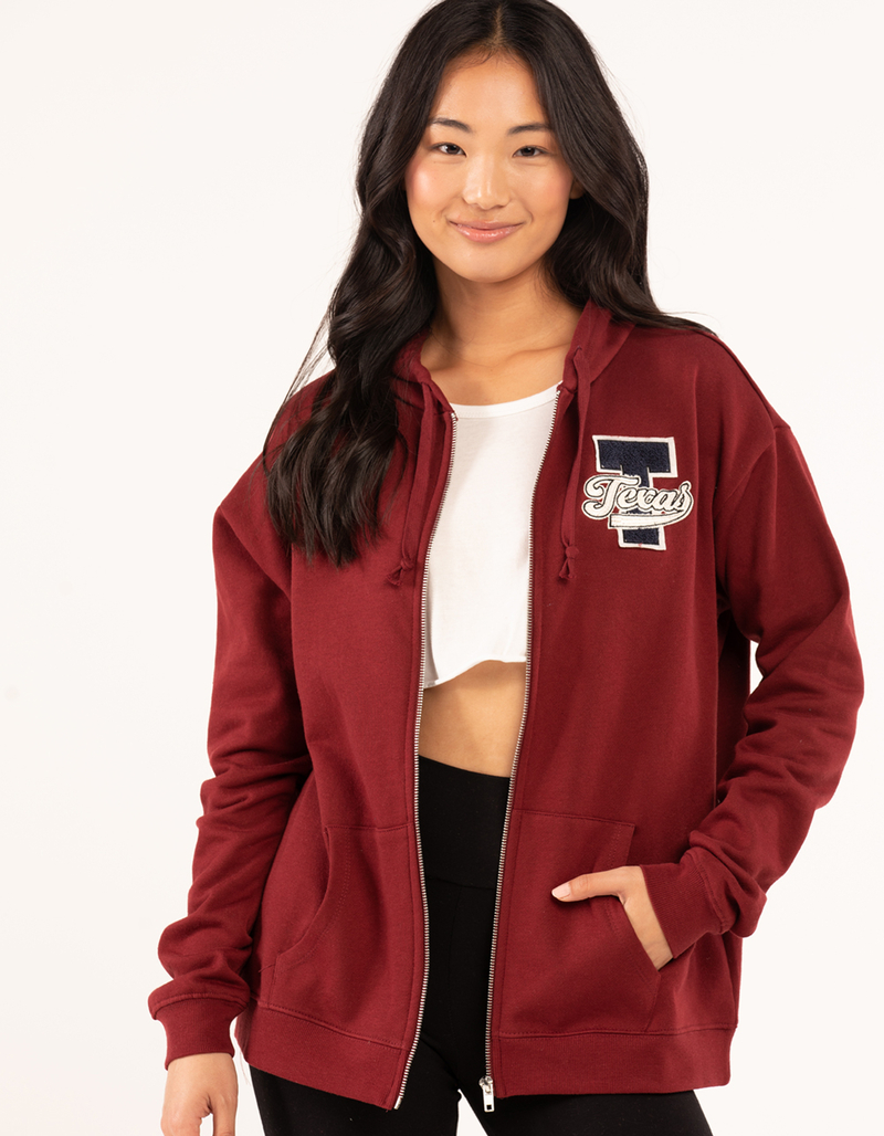 FULL TILT Texas Womens Zip-Up Hoodie - BURGUNDY | Tillys