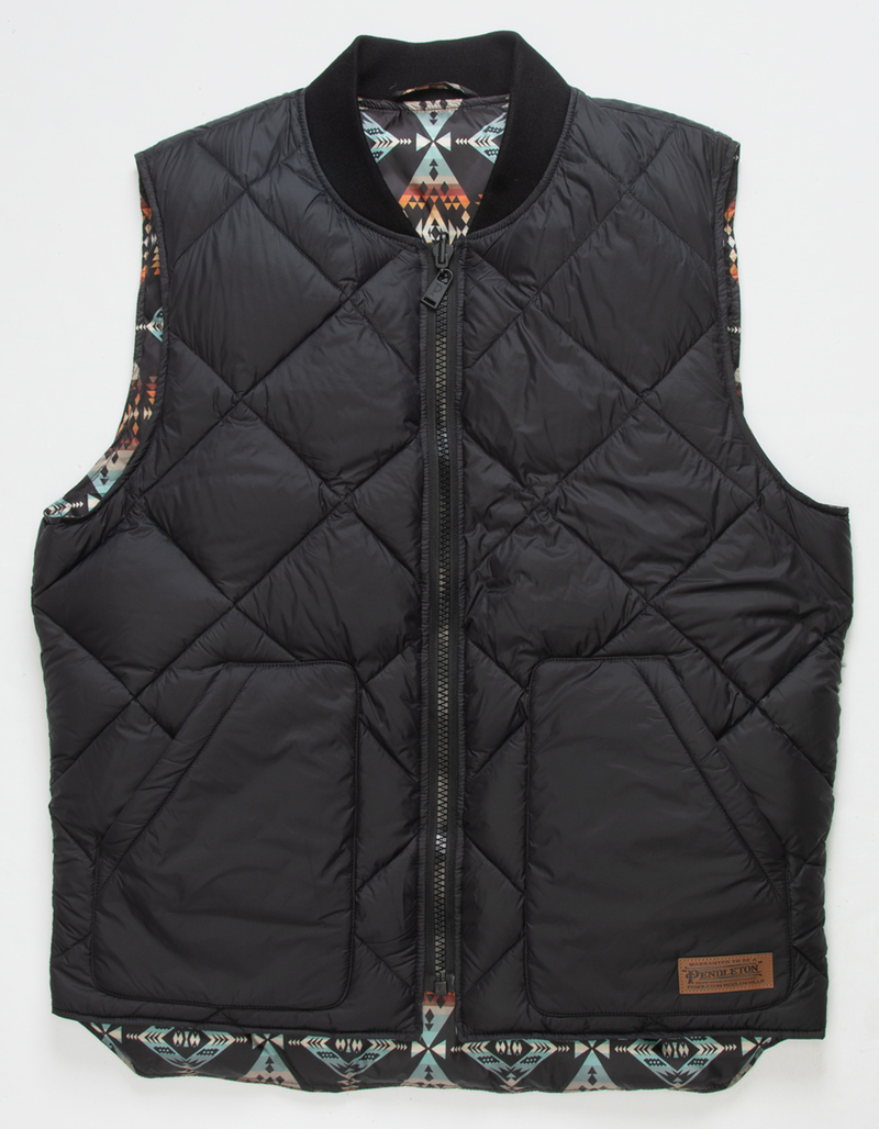 PENDLETON Wild Horse Reversible Mens Down Vest - BLACK | Tillys