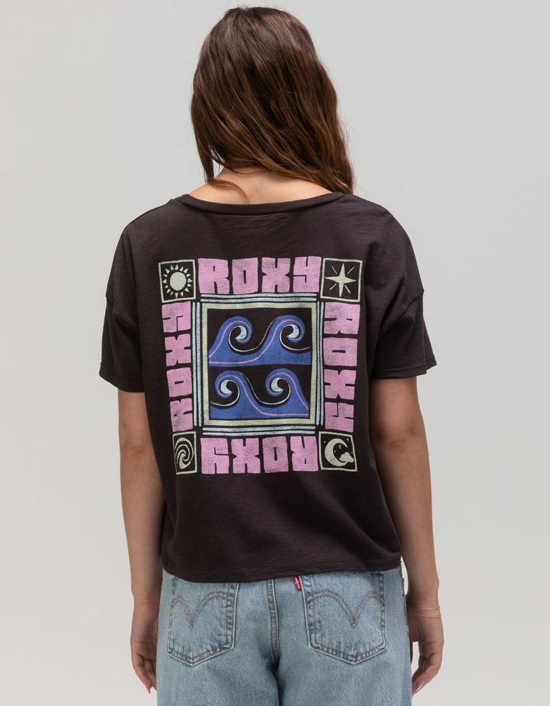 ROXY Wave Block Womens Crop Tee - BLACK | Tillys