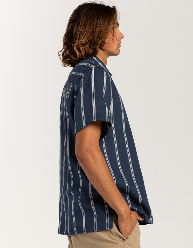 RSQ Mens Stripe Linen Blend Shirt - NAVY/WHITE | Tillys