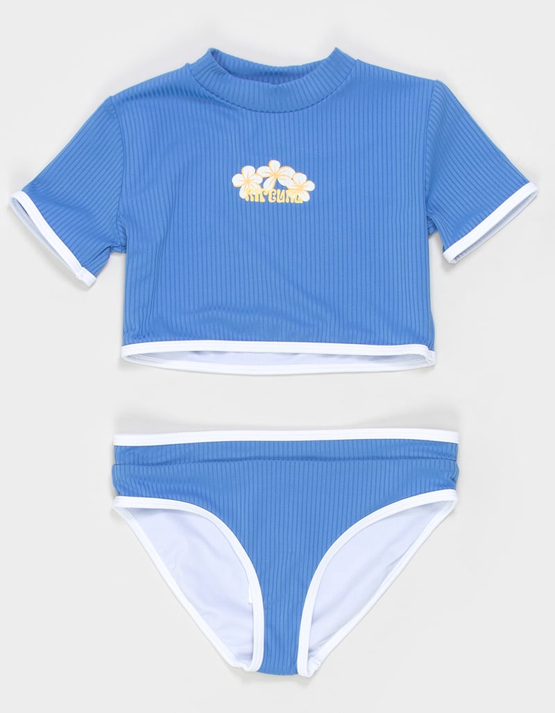 RIP CURL Texture Girls Crop Rashguard Set - BLUE - 14 | Tillys
