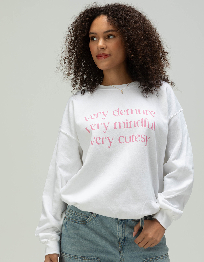 DEMURE Mindful And Cutesy Unisex Crewneck Sweatshirt - WHITE | Tillys