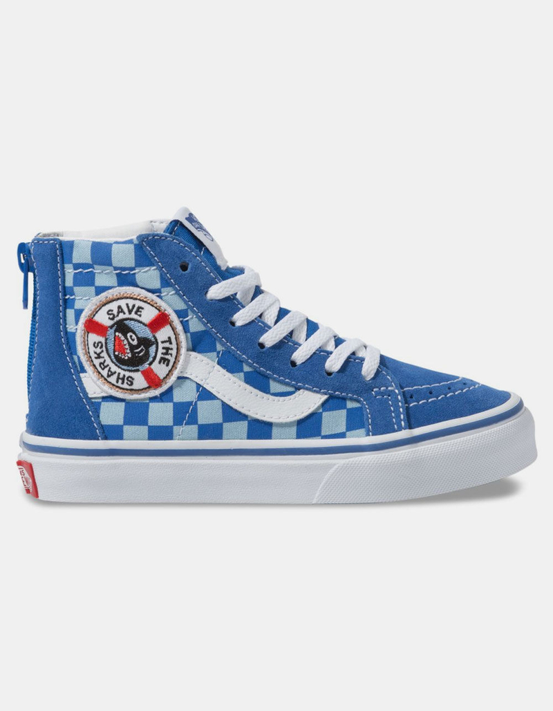VANS x Shark Week Sk8-Hi Zip Kids Shoes - BLUE/TRUE WHITE | Tillys