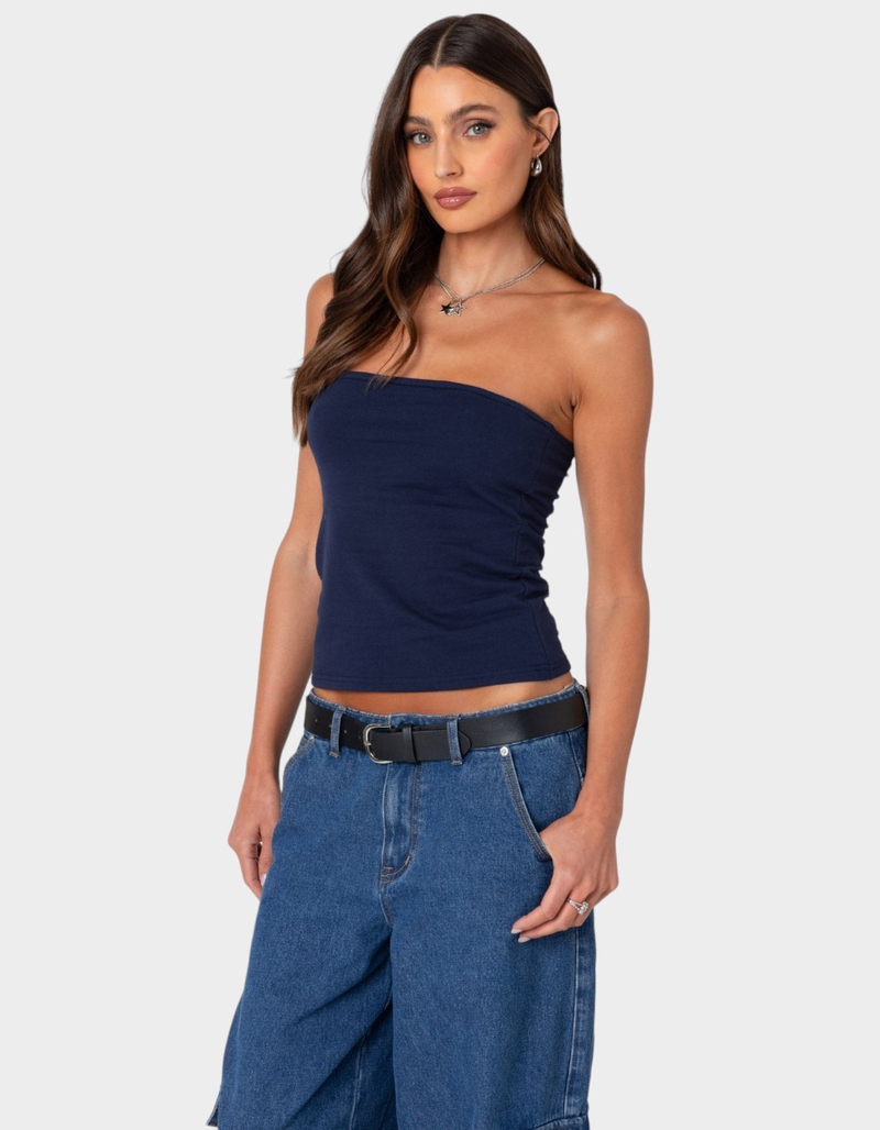 EDIKTED Built In Bra Tube Top - NAVY | Tillys