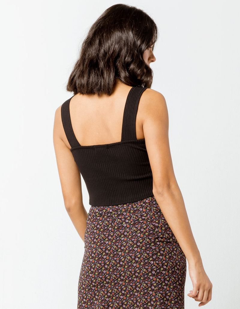 FULL TILT Square Neck Black Womens Crop Tank Top - BLACK | Tillys