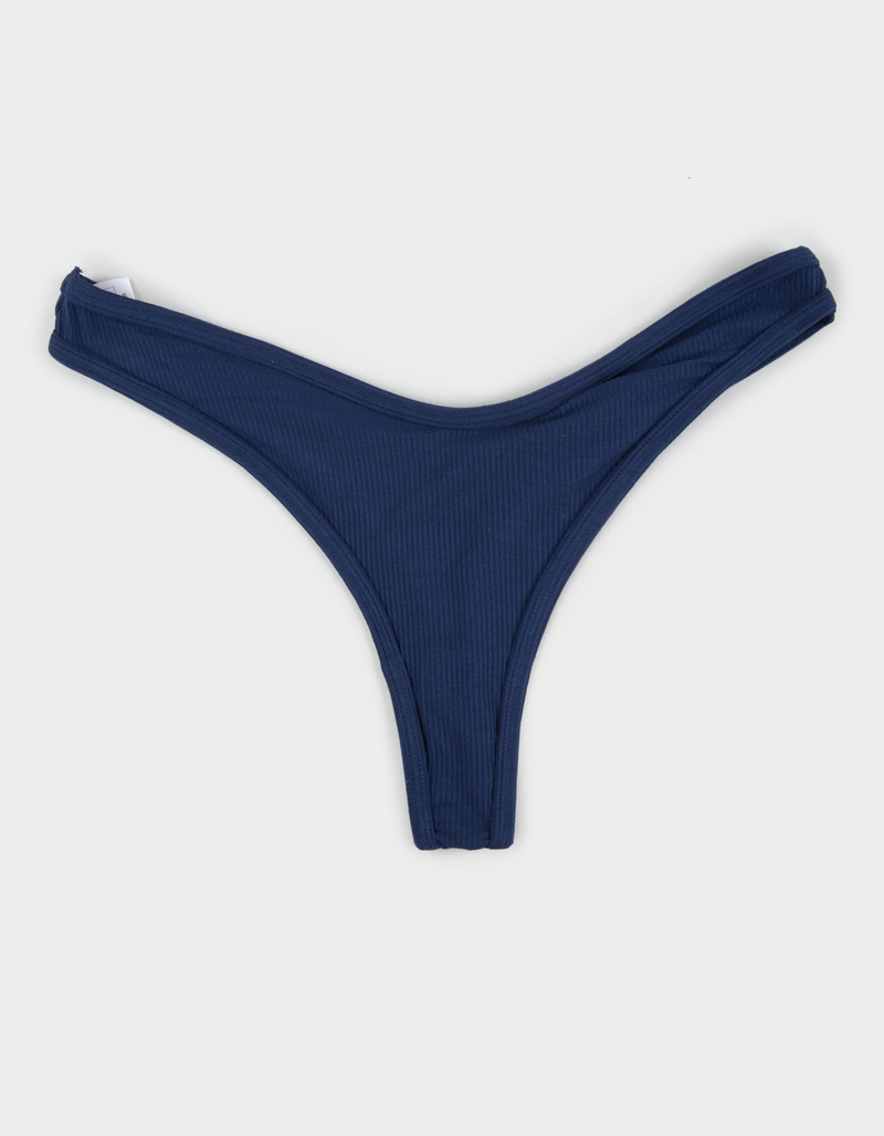 FULL TILT High Leg Rib Thong - NAVY - XS | Tillys