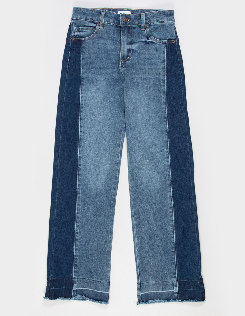 RSQ Girls High Rise Colorblock Wide Leg Jeans - MEDIUM INDIGO | Tillys