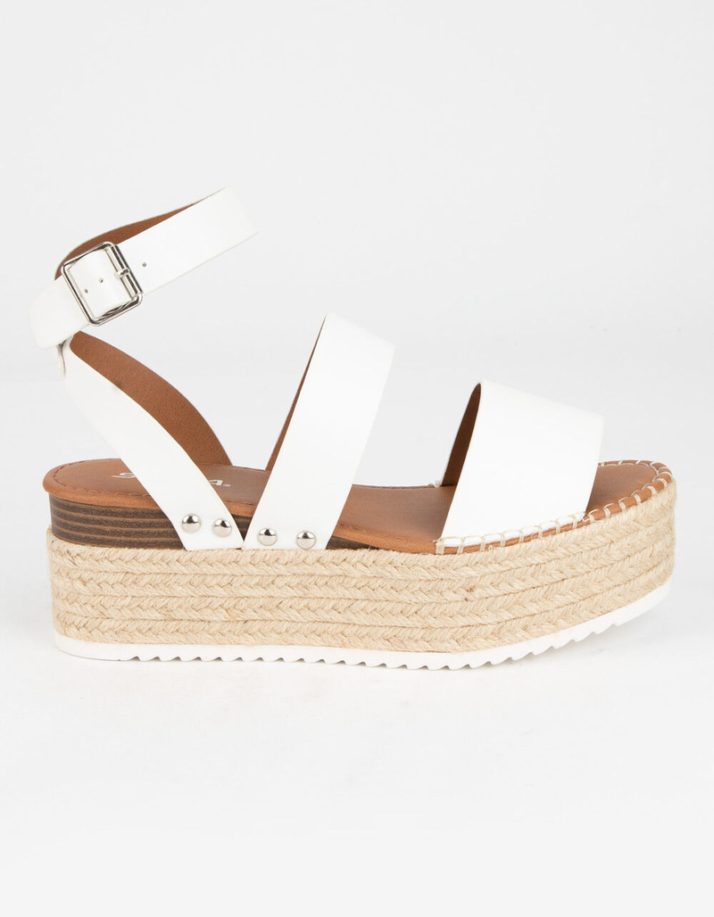 SODA Banded Womens White Flatform Sandals - WHITE | Tillys