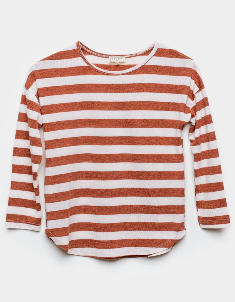 HAYDEN Striped Girls Rust Tee - RUST | Tillys