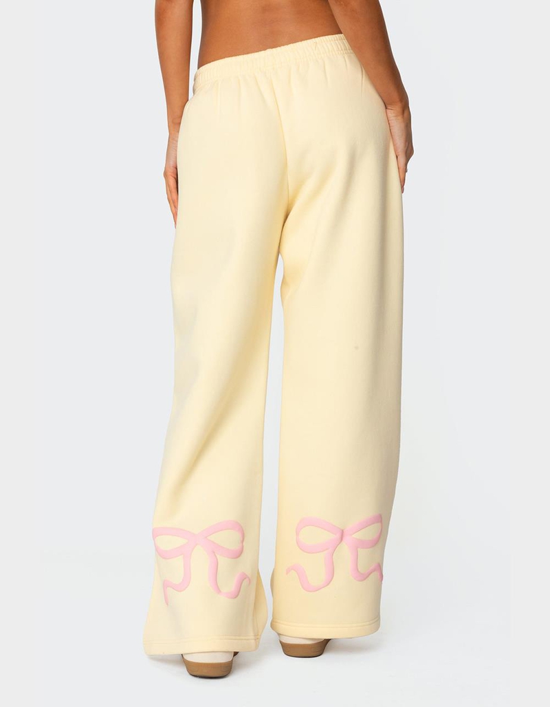 EDIKTED Bonney Bow Detail Sweatpants - YELLOW - XS | Tillys