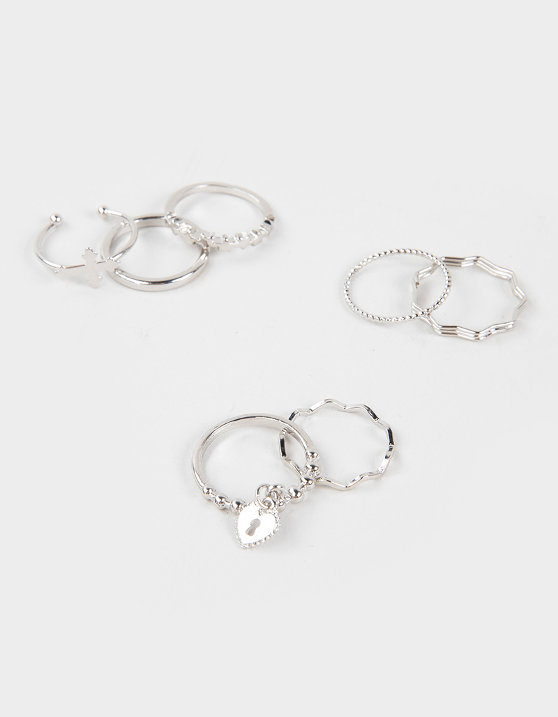 FULL TILT 6 Pack Cross/Locket Ring Set - SILVER | Tillys