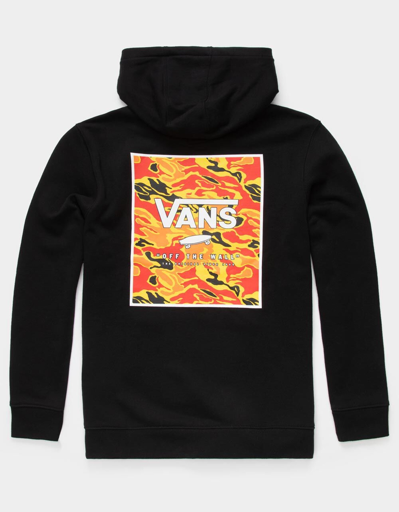 VANS Flame Camo Print Boys Hoodie - BLACK - L | Tillys
