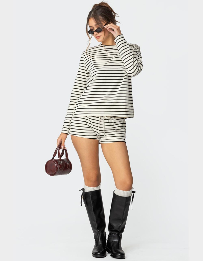 EDIKTED Jordyn Striped Long Sleeve Tee - BEIGE | Tillys