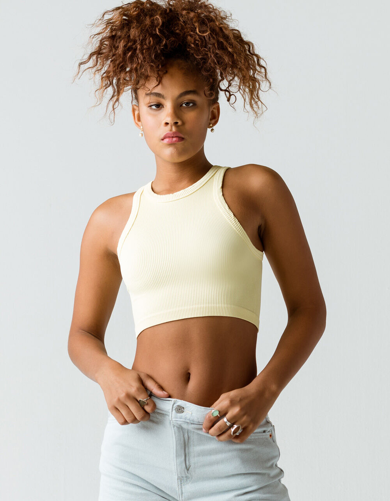 RSQ High Neck Seamless Womens Yellow Tank - YELLO | Tillys