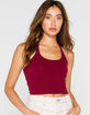 BOZZOLO Cropped Womens Burgundy Halter Top - BURGUNDY | Tillys