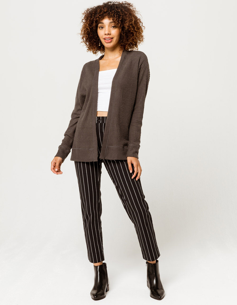 Sky And Sparrow Thermal Charcoal Womens Cardigan Charcoal Tillys