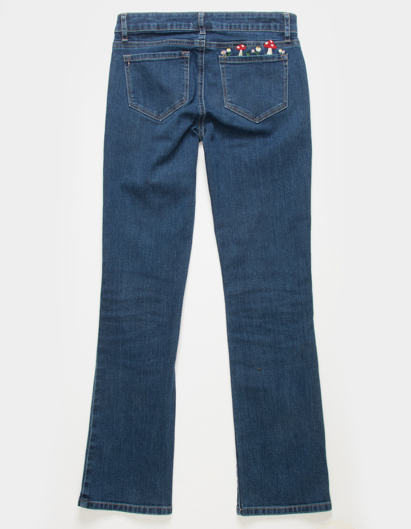 RSQ Girls Embroidered Low Rise Flare Jeans - MEDIUM WASH | Tillys