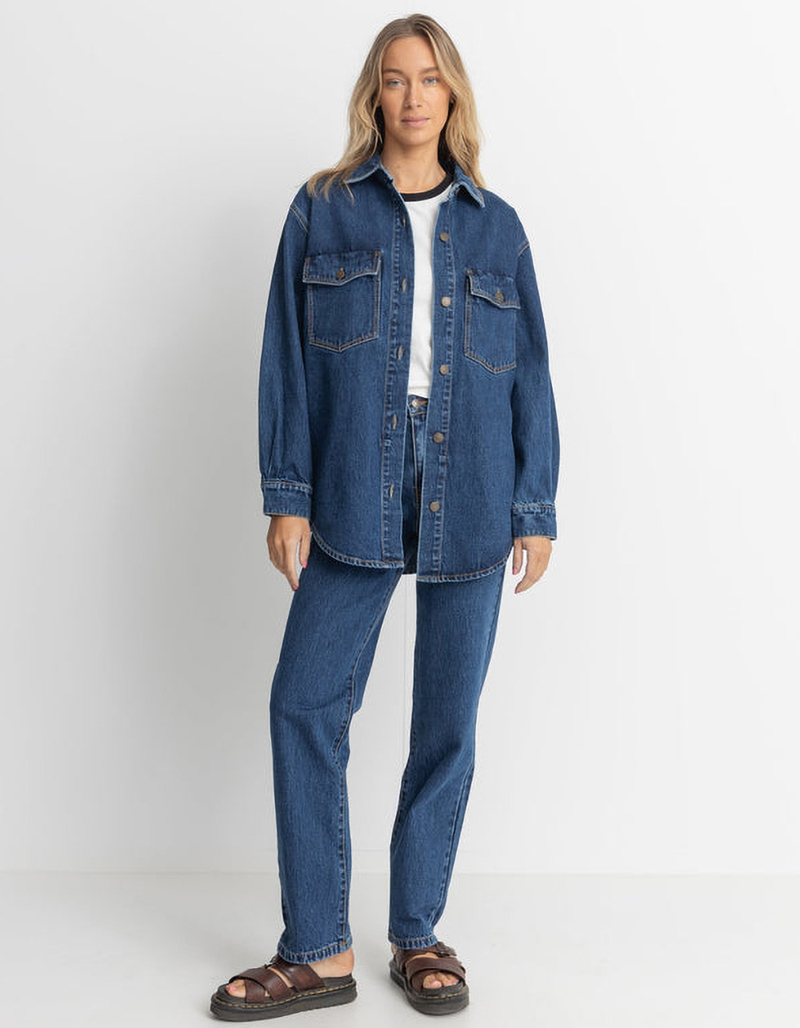 RHYTHM Oversized Denim Womens Jacket - DARK RINSE | Tillys