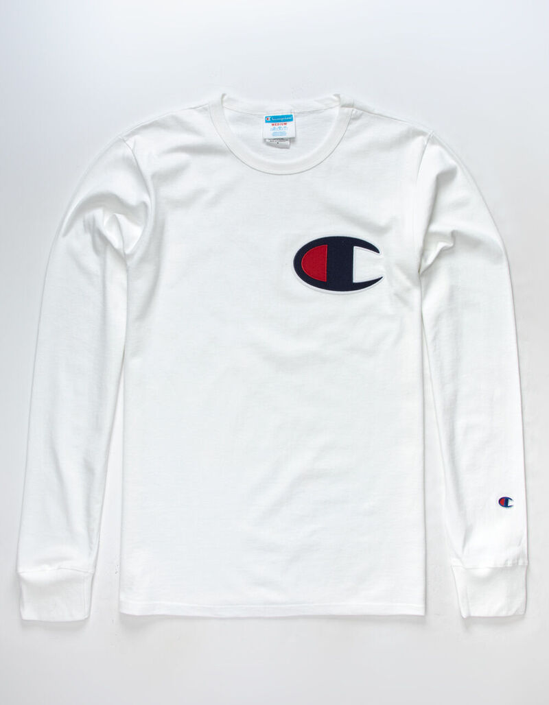 CHAMPION C Applique Logo White Mens T-Shirt - WHITE - 324715150