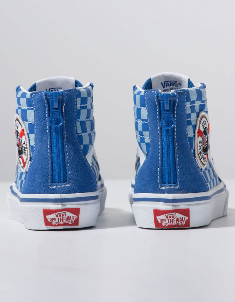 VANS x Shark Week Sk8-Hi Zip Kids Shoes - BLUE/TRUE WHITE - 11 | Tillys