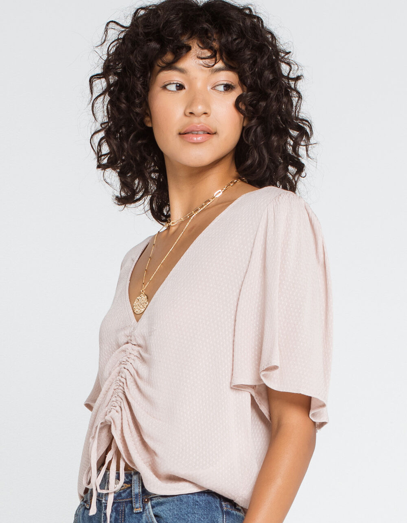 BAND OF GYPSIES Solid Cinch Womens Mauve Top - MAUVE - M | Tillys