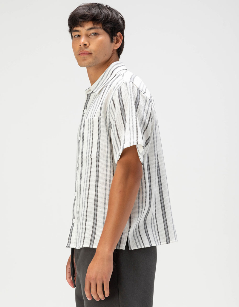 RSQ Mens Textured Stripe Button Up Shirt - BLK/WHT - XXL | Tillys