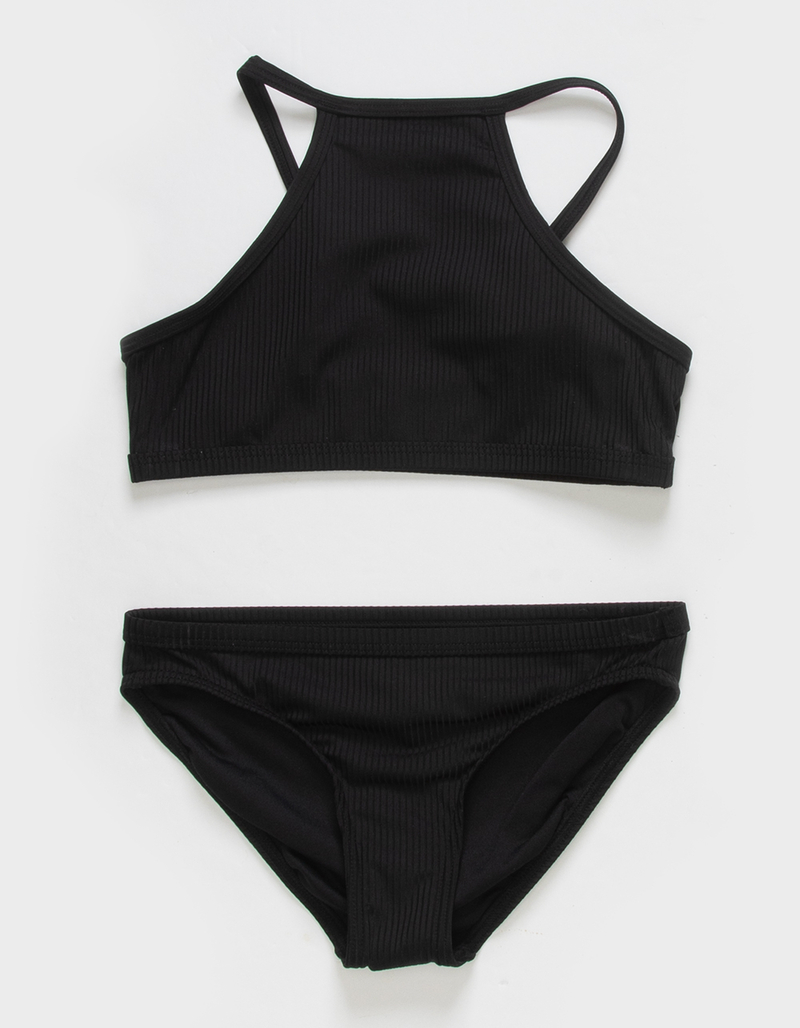 RIP CURL Lux Rib Girls Bikini Set - BLACK | Tillys