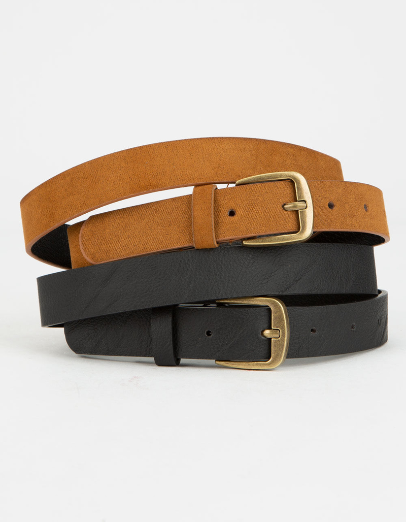 FULL TILT 2 Pack Girls Basic Belts - MULTI - L | Tillys